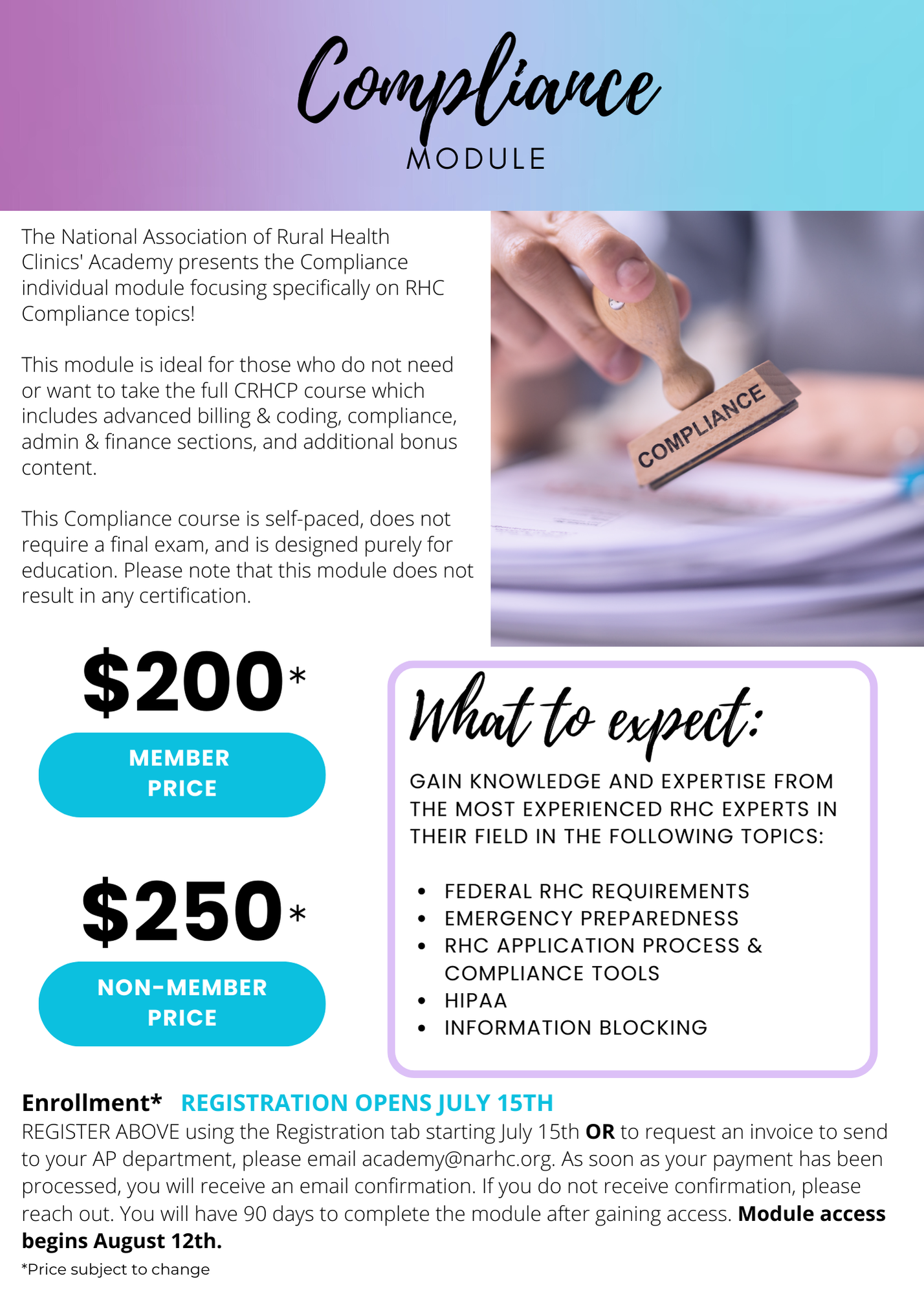 Module 3: Compliance - National Association of Rural Health Clinics